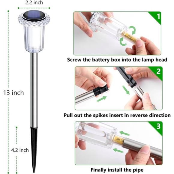 Accents | Solar Pathway Lights 1 Pack Solar Outdoor Lights Led ...